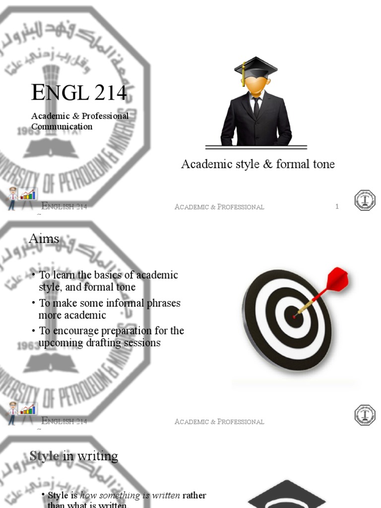 Academic Style & Formal Tone | PDF | Subject (Grammar) | Motivation