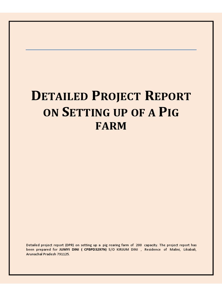 Project Report: Pig Farm Setup in Arunachal | PDF