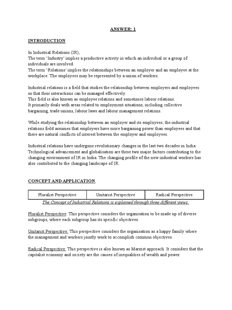 Industrial Relation & Labour Laws Assignment | PDF | Industrial ...