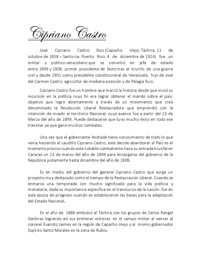 Cipriano Castro | PDF | Gobierno
