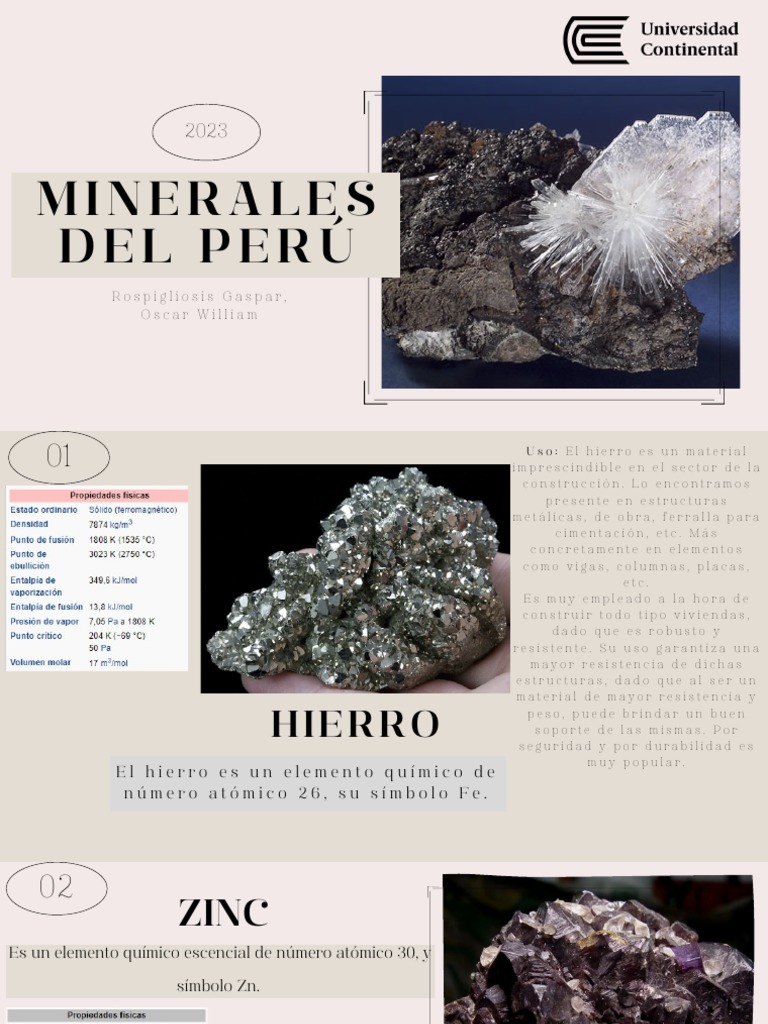 Minerales Del Perú | PDF | Elementos químicos | Oro
