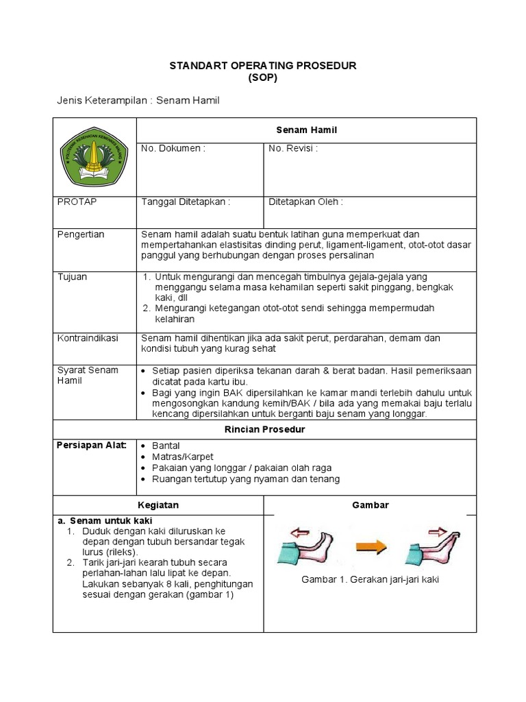 SOP Senam Hamil | PDF