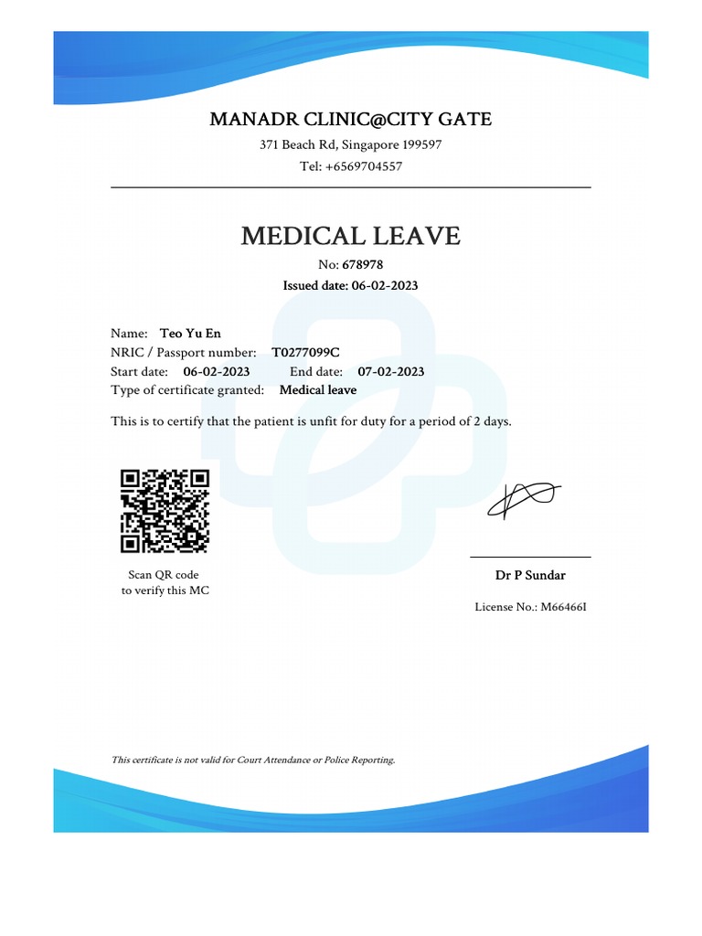 Medical Leave Medical Leave: Manadr Clinic@City Gate Manadr Clinic@City ...
