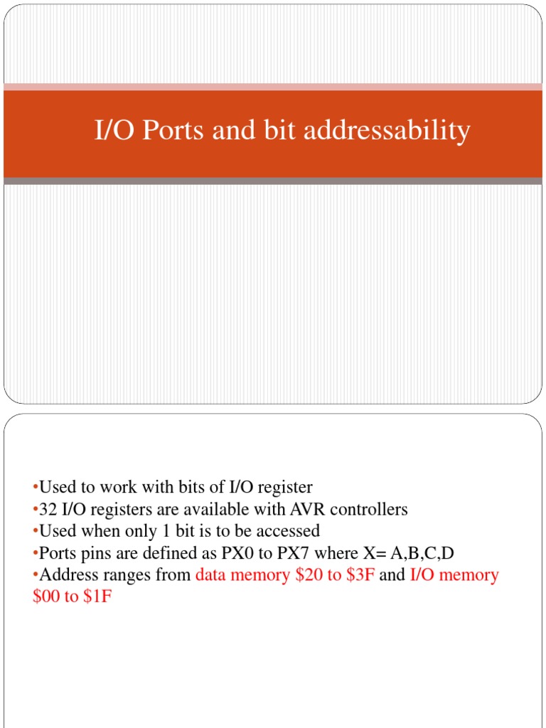 I/O Ports and Bit Addressability | PDF