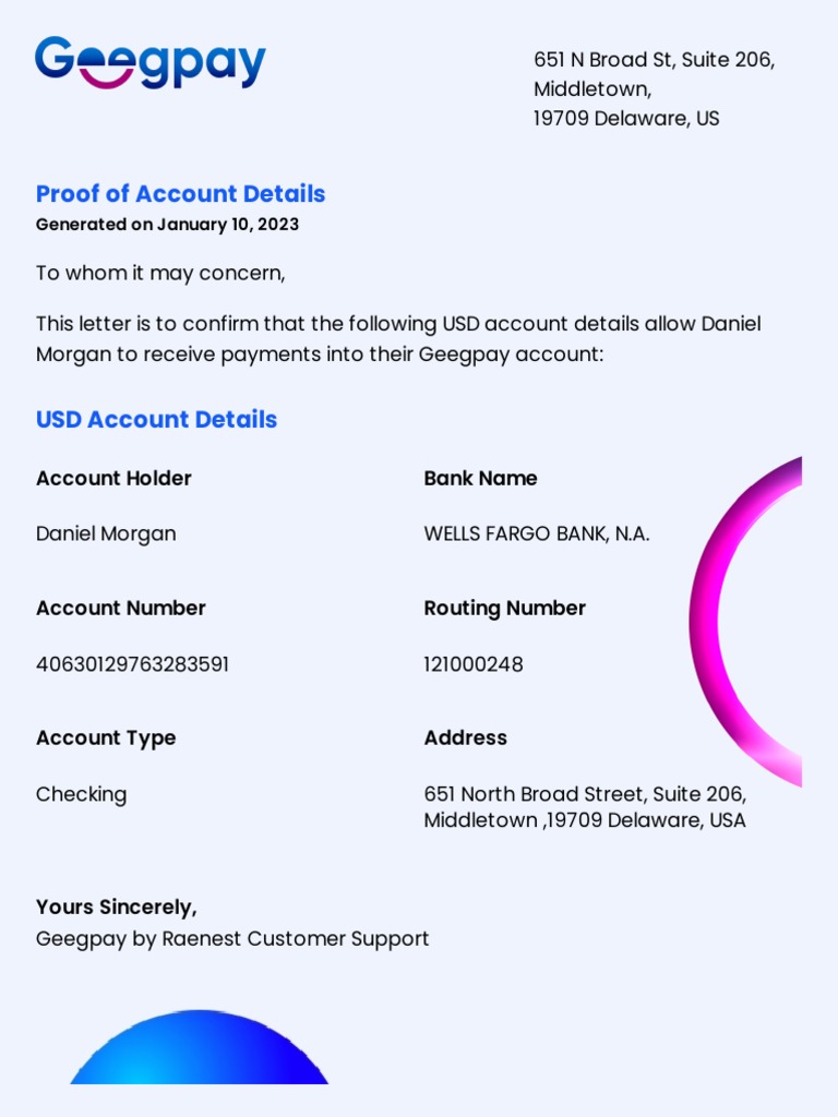 USA Bank Account | PDF