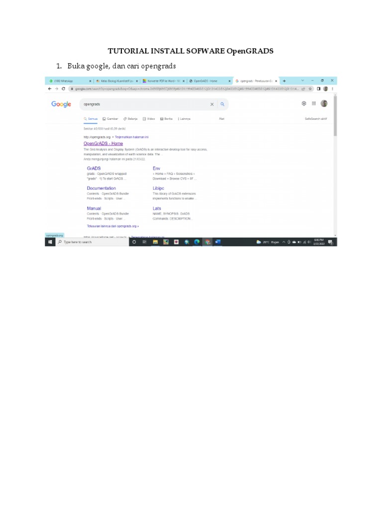 TUTORIAL INSTALL SOFWARE OpenGRADS | PDF