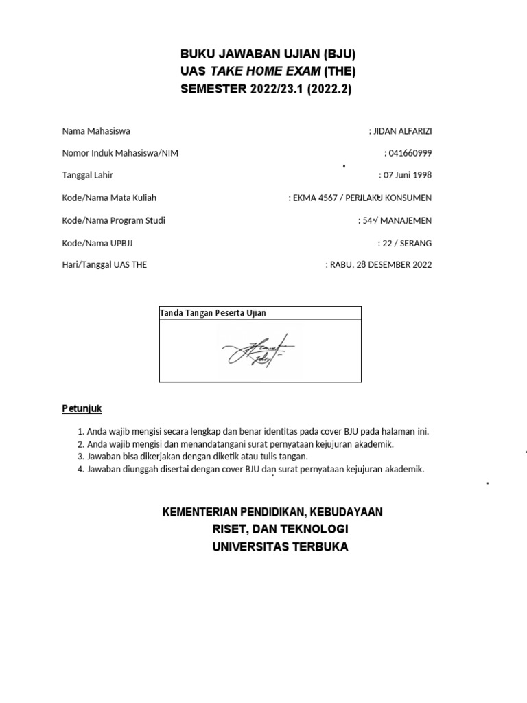 Jawaban Uas Ekma 4567: Perilaku Konsumen | PDF