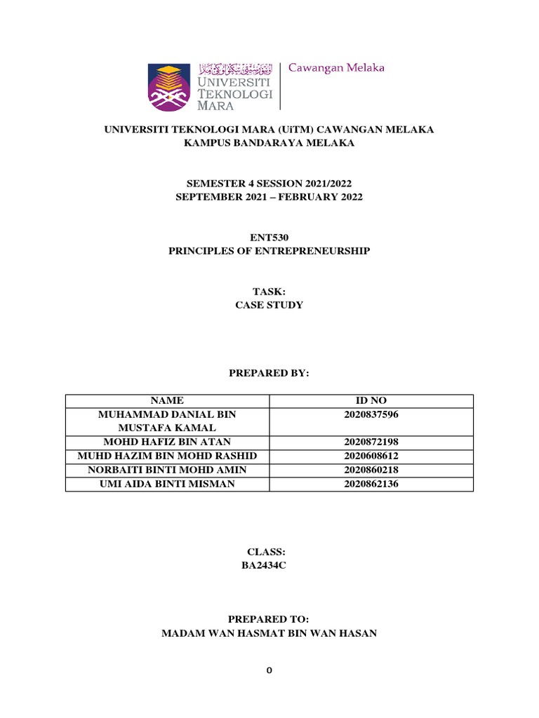 Assignment Ent530 | PDF | Menu | Marketing