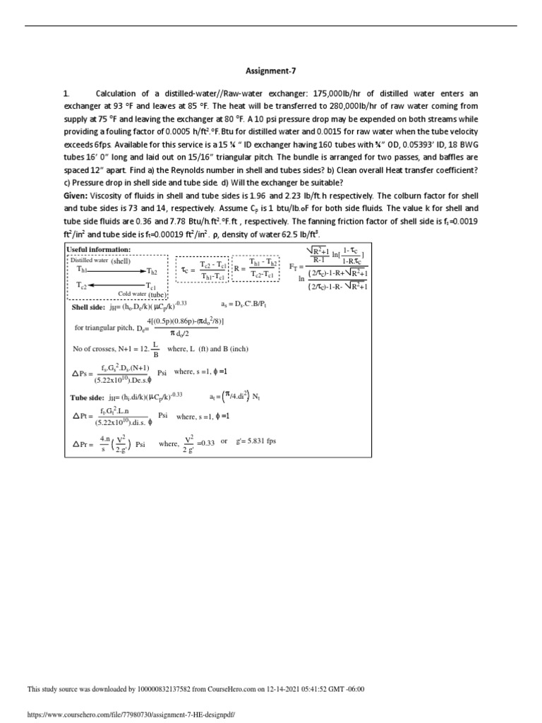 Assignment-7: Useful Information | PDF | Process Engineering | Chemical Engineering