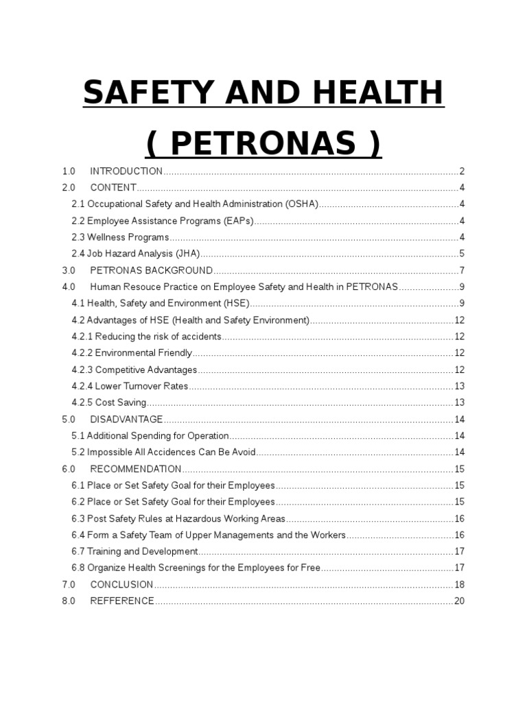 Petronas | PDF | Occupational Safety And Health | Employment