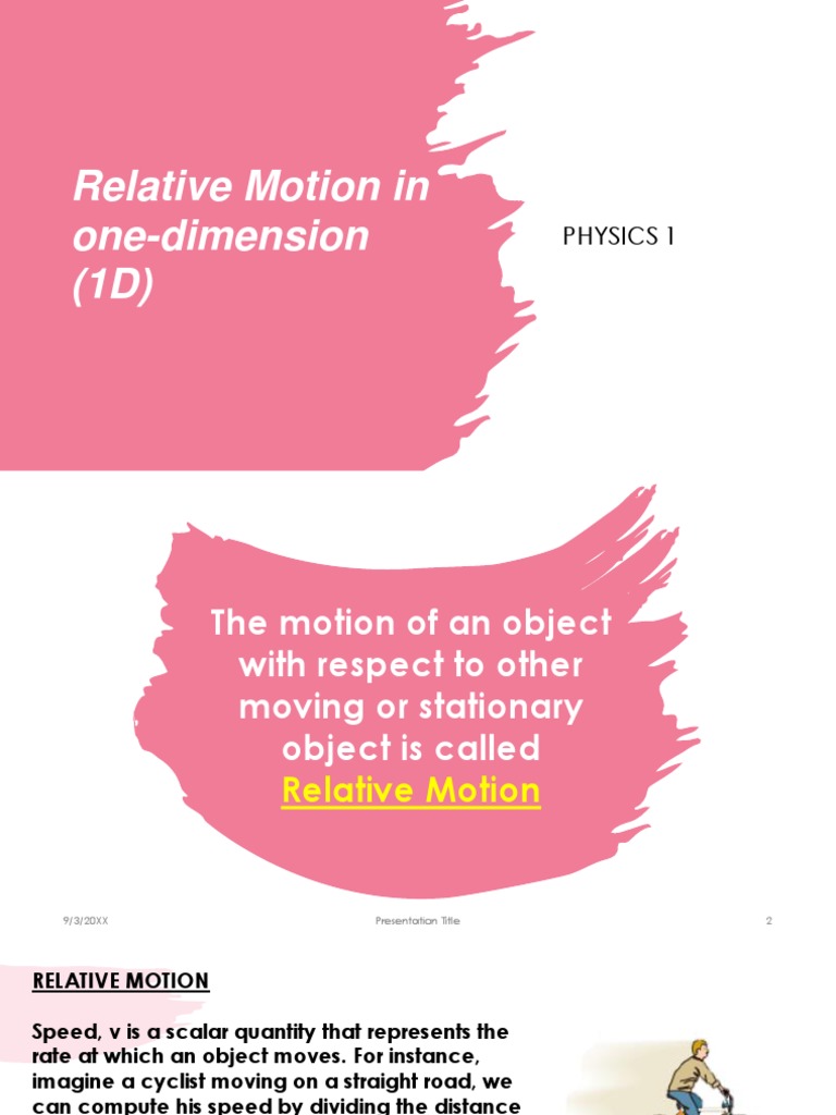 Relative Motion in One Dimension 1D and 2D | PDF | Velocity | Speed