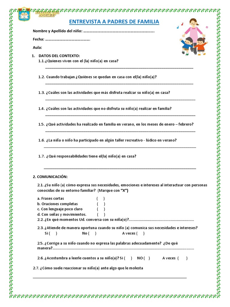 ENTREVISTA A LA FAMILIA Iris (1) (1) (1) Luna | PDF