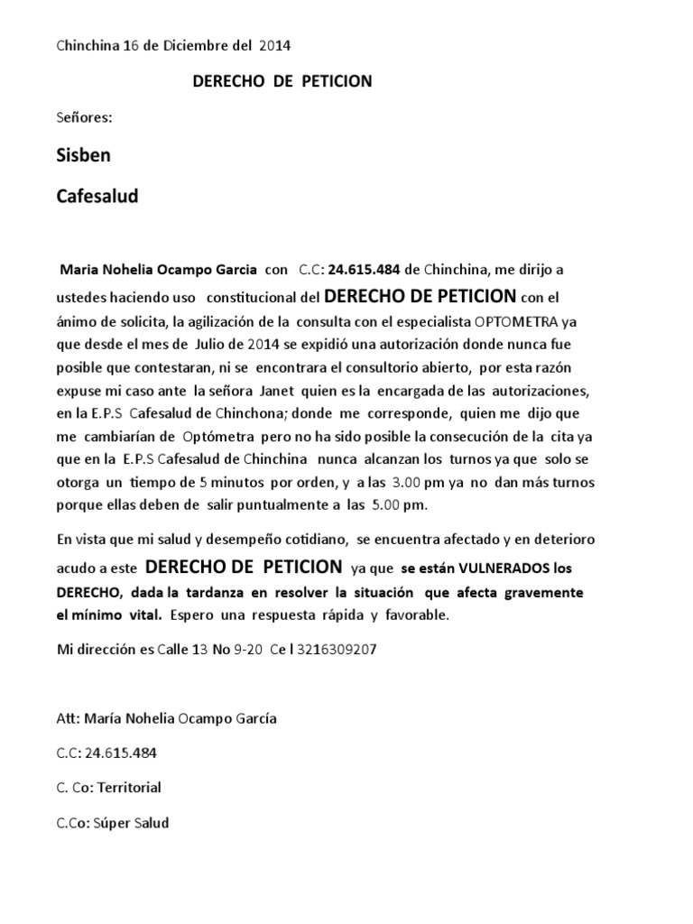 Derecho de Peticion | PDF