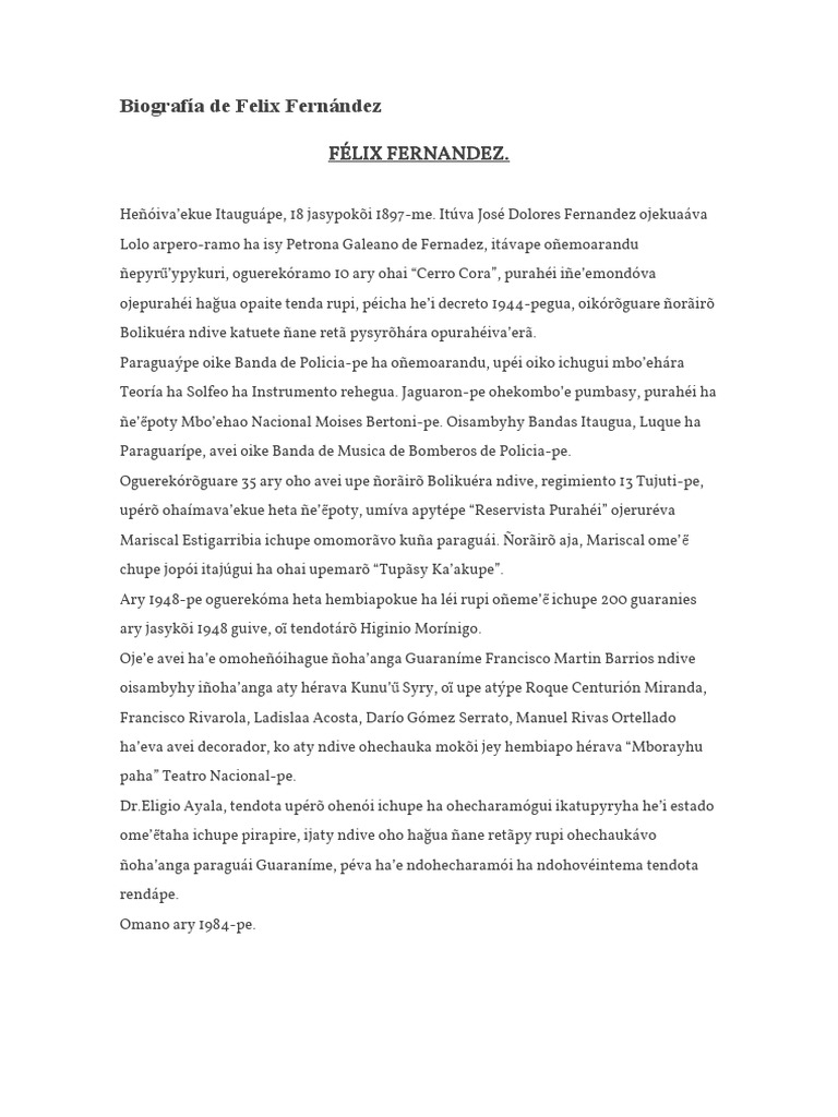 Biografía de Felix Fernández | PDF