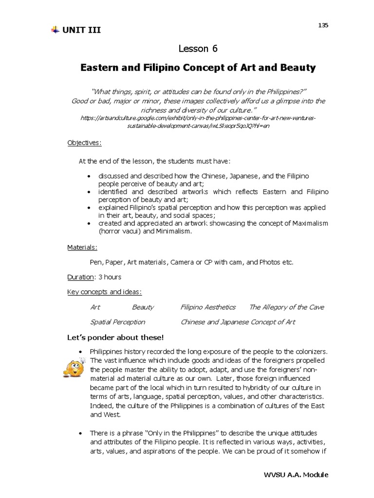 Filipino Concepts of Art and Beauty | PDF | Beauty | Minimalism