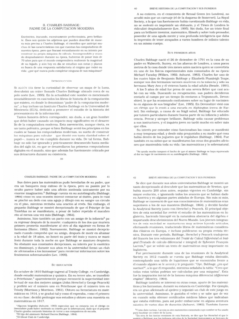 Ii. Charles Babbage: Padre de La Computación Moderna | PDF | Science