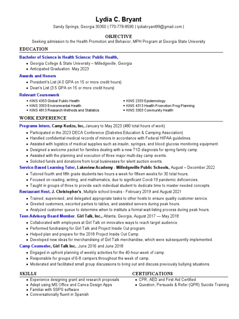 Lydia - Resume - Final Version | PDF