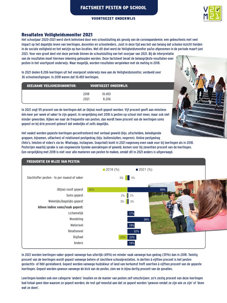 Factsheet Pesten Op School Voortgezet Onderwijs | PDF