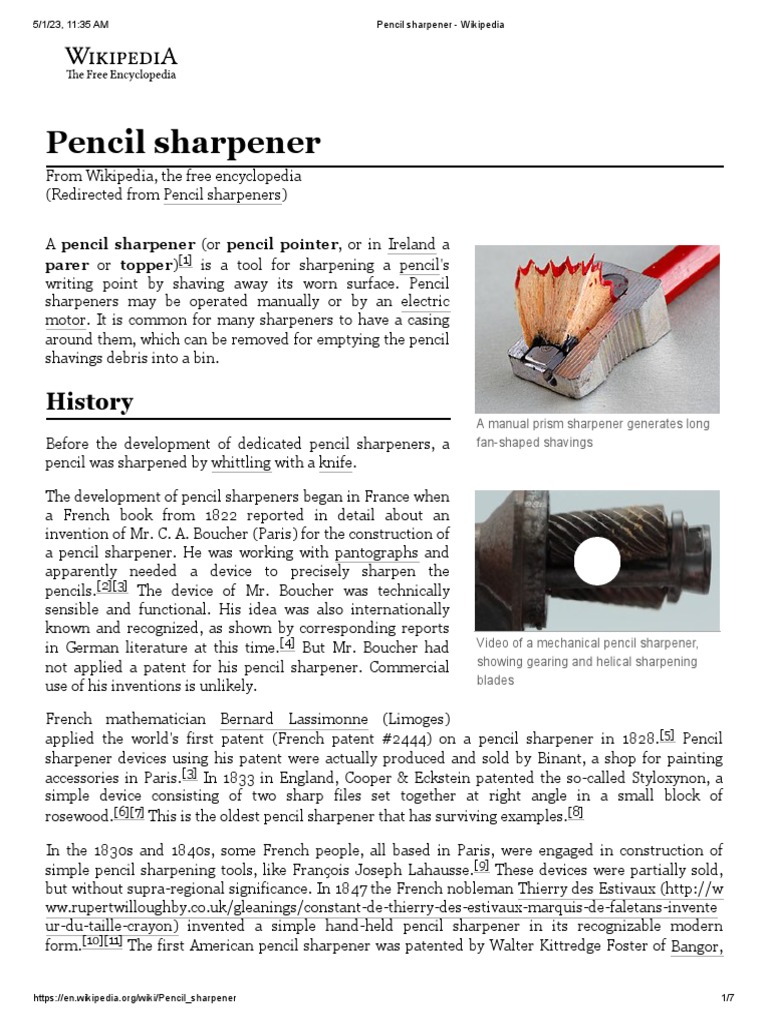 Pencil Sharpener | PDF | Tools | Cutting