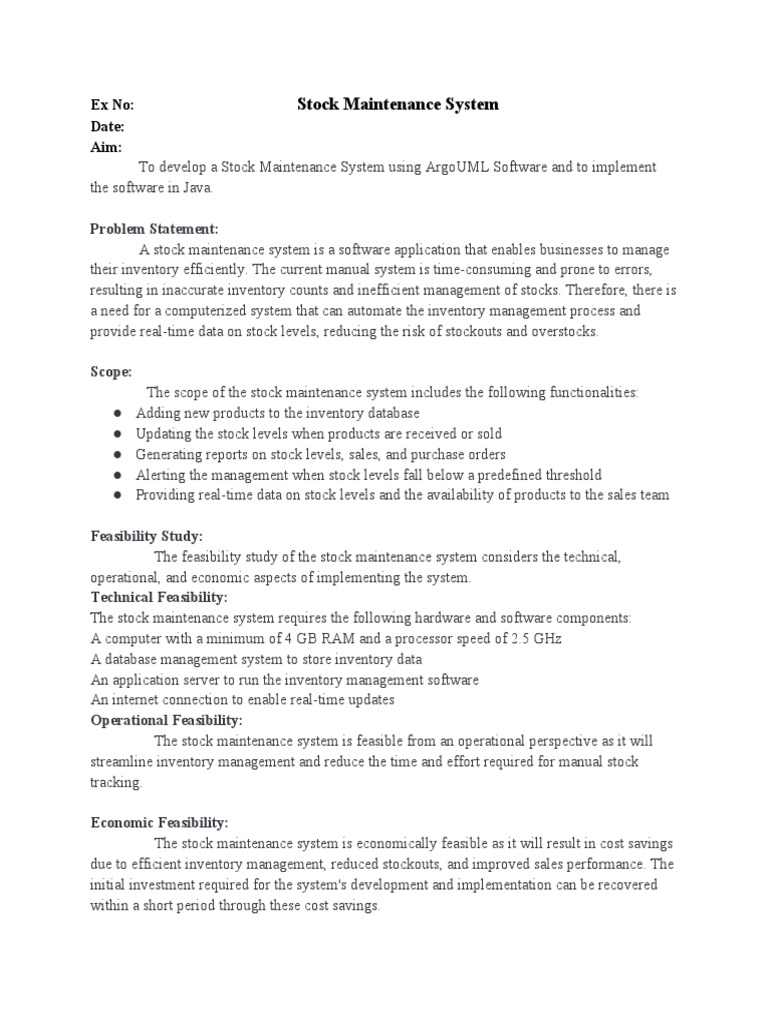 UML Diagrams for Stock Maintenance System | PDF | Use Case | Databases