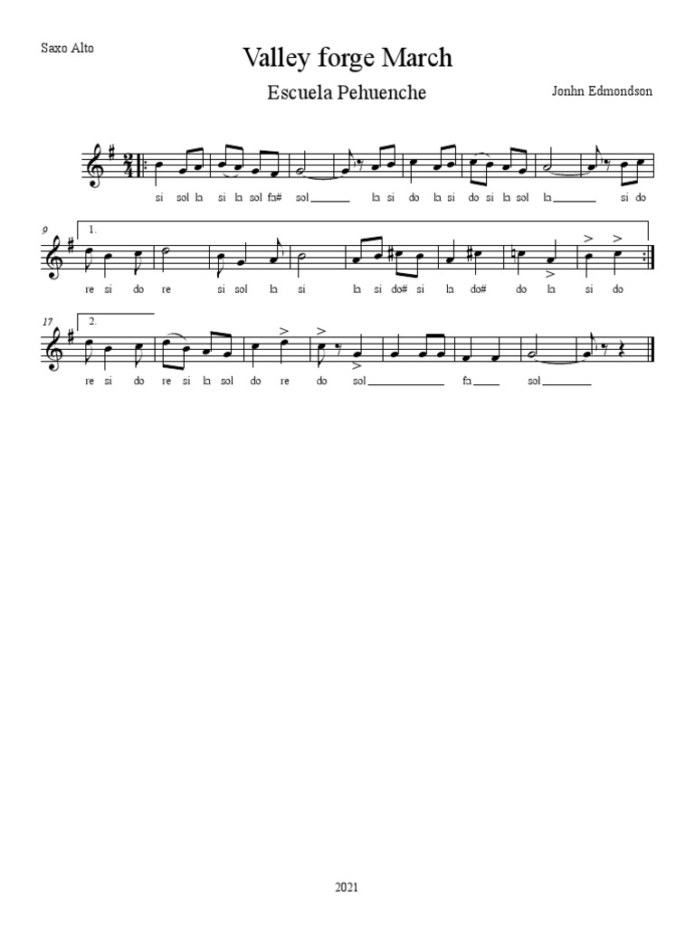 Valley Forge March - Saxo Alto | PDF