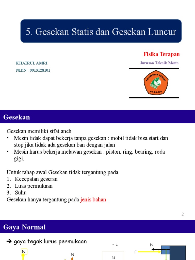 Bab6 Gesekan Statis Dan Gesekan Luncur | PDF
