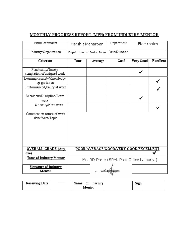 Monthly Progress Report Template | PDF