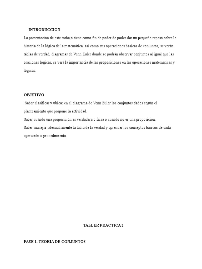 Taller de Practica 2 Logica de Programacion Terminada | PDF | Proposición | Verdad