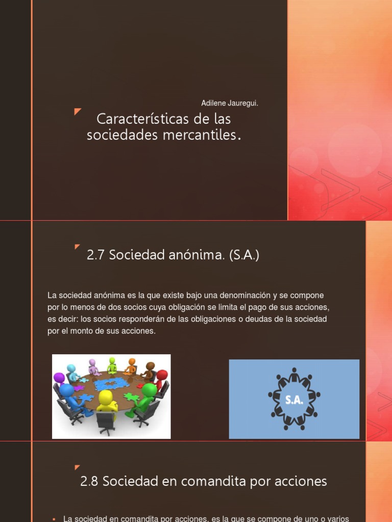 Características de Las Sociedades Mercantiles | PDF