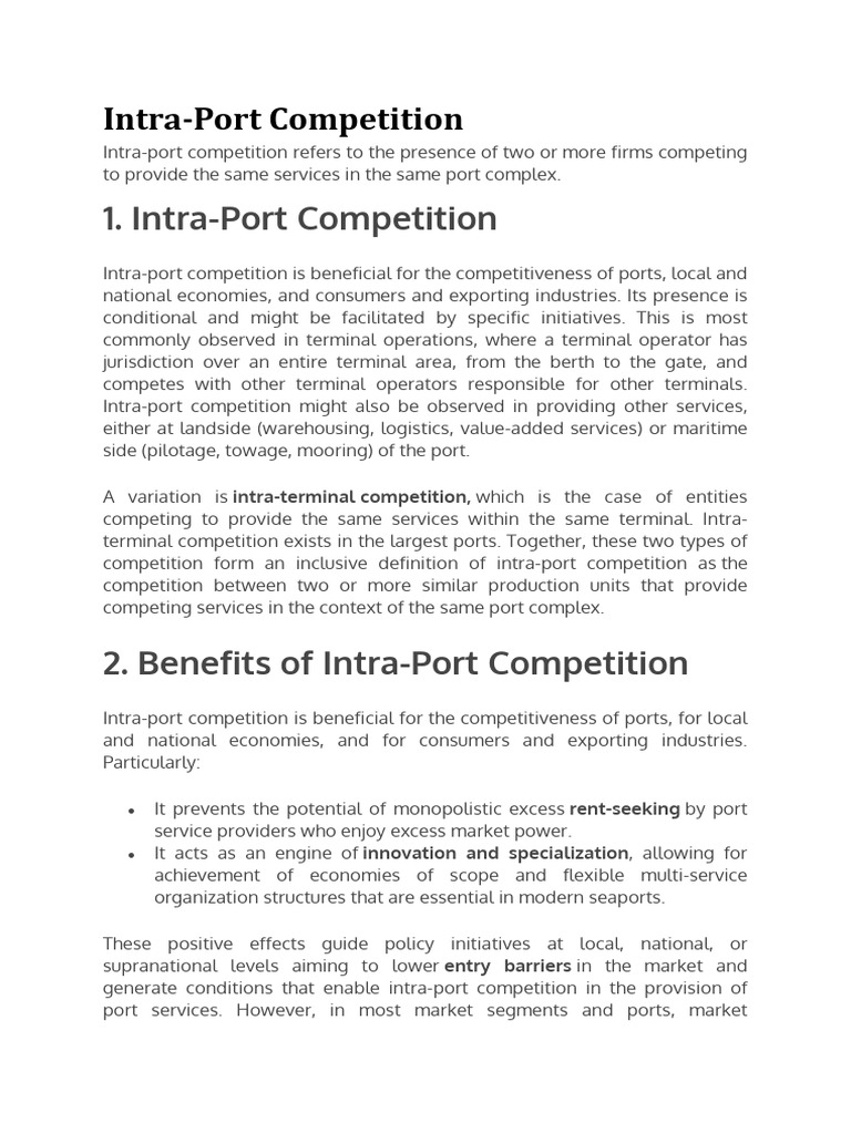 Intra Port Competition | PDF | Monopoly | Competition