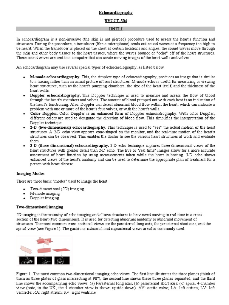 BVCCT-304 Echocardiography | PDF | Coronary Circulation | Echocardiography