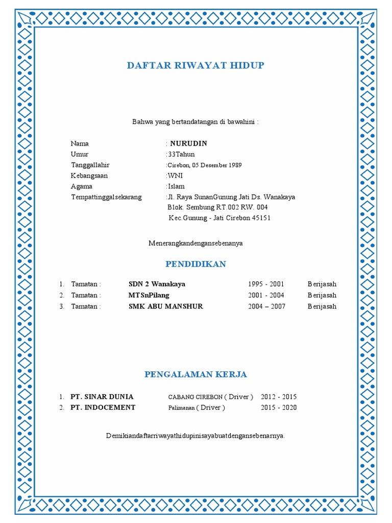 CV Nurudin | PDF