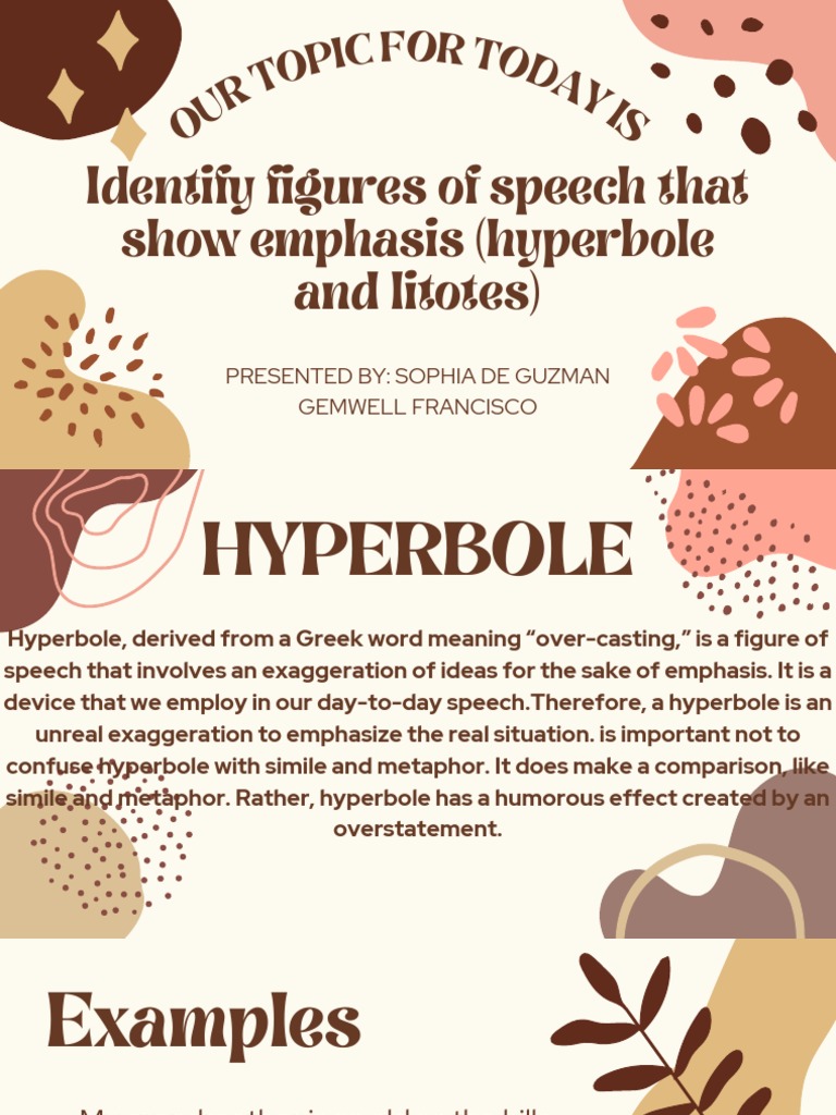 OU RT Opic For Today I S: Identify Figures of Speech That Show Emphasis ...