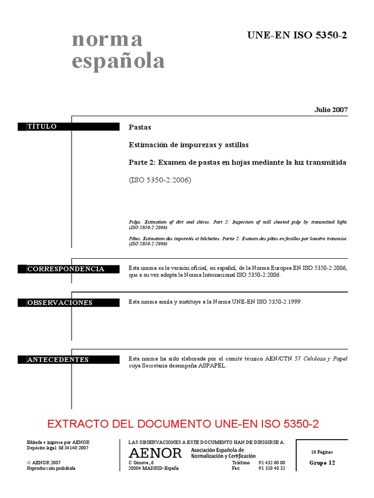 Norma Española: UNE-EN ISO 5350-2 | PDF