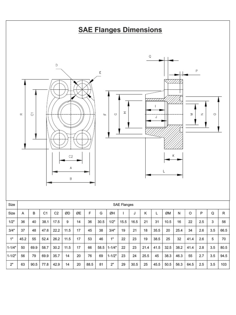 SAE Flanges Drawing | PDF