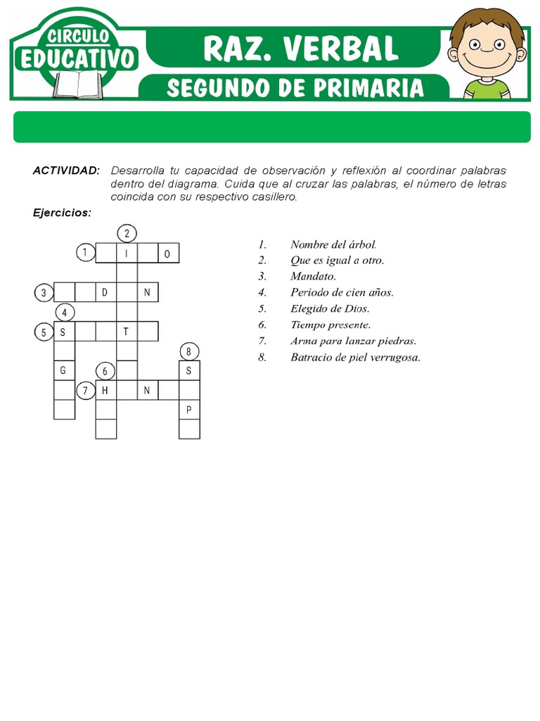 Crucipalabras 2do Primaria | PDF
