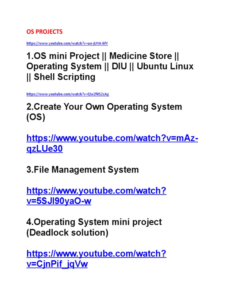 Os Projects | PDF