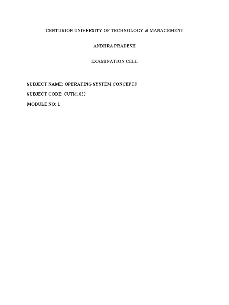 MCQ Module 1 | PDF | Operating System | Kernel (Operating System)