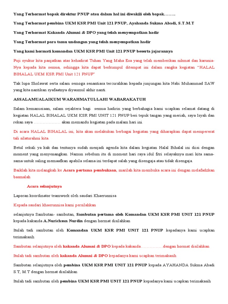 Laporan Kegiatan Halal Bihalal UKM KSR PMI Unit 121 PNUP | PDF