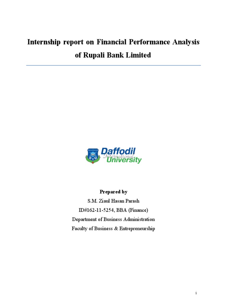 Financial Performance Analysis of Rupali Bank Limited (RBL) | PDF | Banks | Equity (Finance)