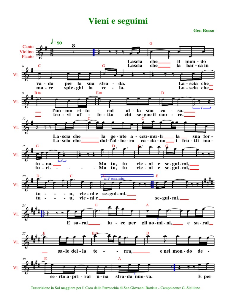 Vieni e Seguimi in Sol | PDF