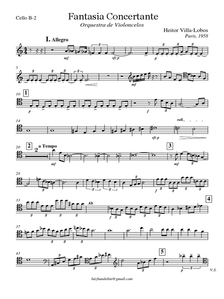 Fantasia Concertante Cello B-2 | PDF | Musicology | Notation
