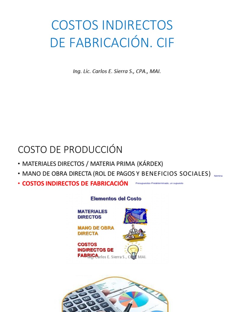 ANÁLISIS CIF COSTOS-Apuntes | PDF | Presupuesto | Costo