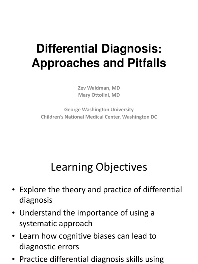 Differential Diagnosis - Approaches and Pitfalls - A Pediatric Cas ...