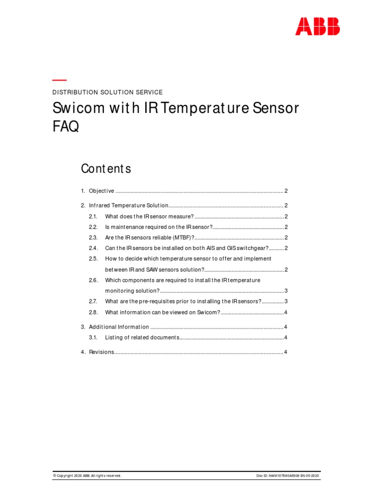 FAQ Swicom With IR Temperature Sensors | PDF | Infrared | Electrical Engineering