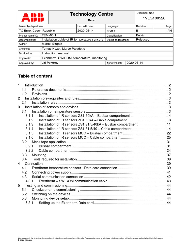 1VLG100520_Installation guide of IR temperature sensors_revB | PDF ...