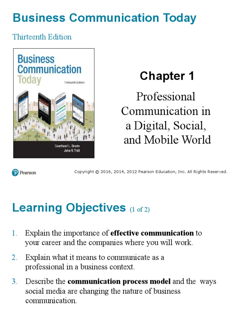 Chapter 1 Professional Communication in A Digital, Social, and Mobile ...