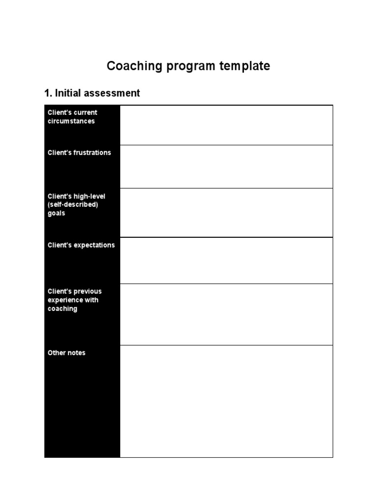 Coaching Program Template Guide | PDF