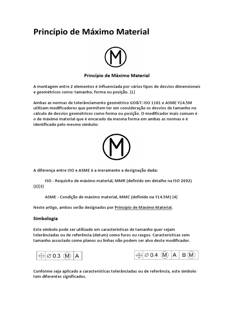 Princípio de Máximo Material em GD&T | PDF | Esfera | Caixa alta e ...