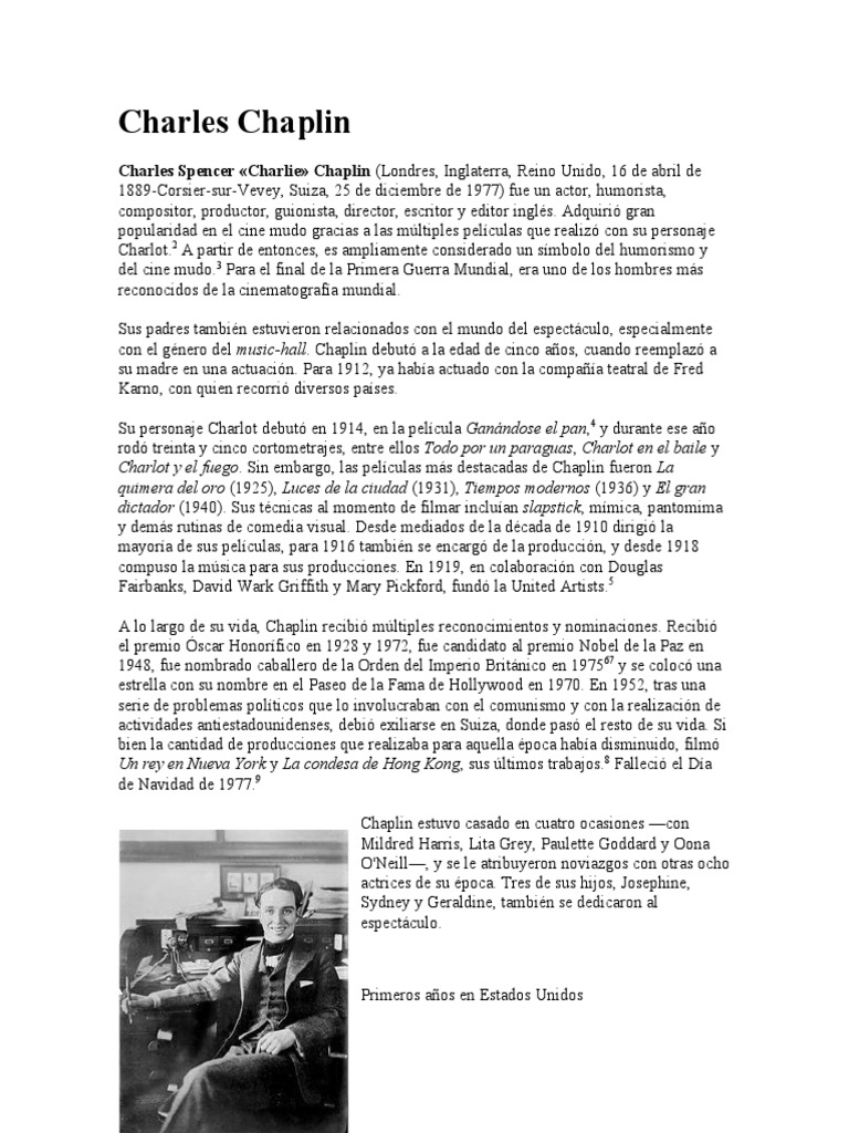 Charles Chaplin | PDF | Charlie Chaplin